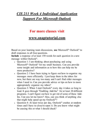 Cis 211 Exceptional Education - snaptutorial.com | Computer Software and Applications | Computing