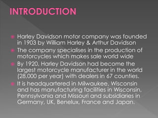 HARLEY DAVIDSON CASE STUDY SOLUTION | PPTX