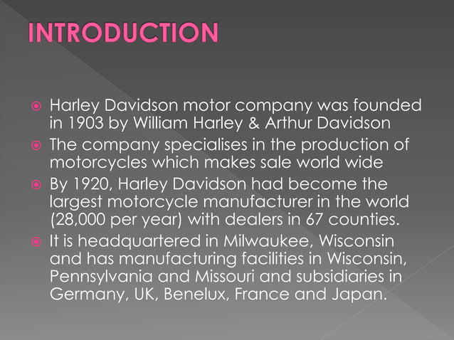 HARLEY DAVIDSON CASE STUDY SOLUTION | PPTX | Business Administration | Business