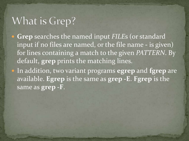Using Regular Expressions in Grep | PPTX | Operating Systems | Computer Software and Applications