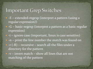 Using Regular Expressions in Grep | PPTX | Operating Systems | Computer Software and Applications