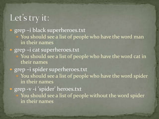 Using Regular Expressions in Grep | PPTX | Operating Systems | Computer Software and Applications