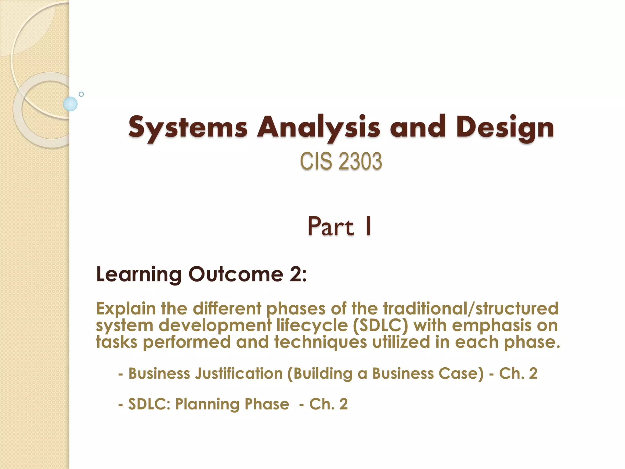 CIS 2303: System Planning Part 1 | PPTX