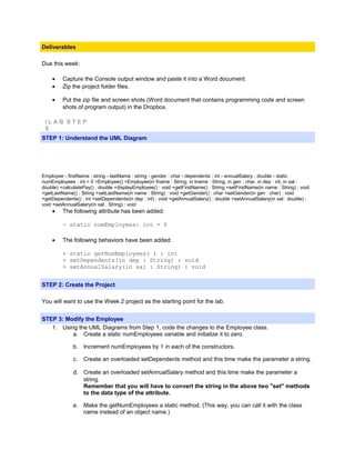 Cis247 a ilab 3 overloaded methods and static methods variables | PDF