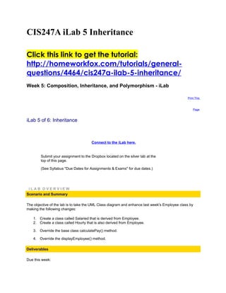 Cis247 i lab 5 inheritance | PDF