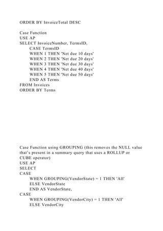 CIS276DB Module 6 Assignment 1. Write a select sta.docx