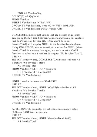 CIS276DB Module 6 Assignment 1. Write a select sta.docx