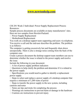 CIS 291 Imagine Your Future/newtonhelp.com | PDF