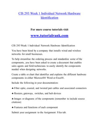 CIS 293 Effective Communication/tutorialrank.com | IT and Internet Support | Internet