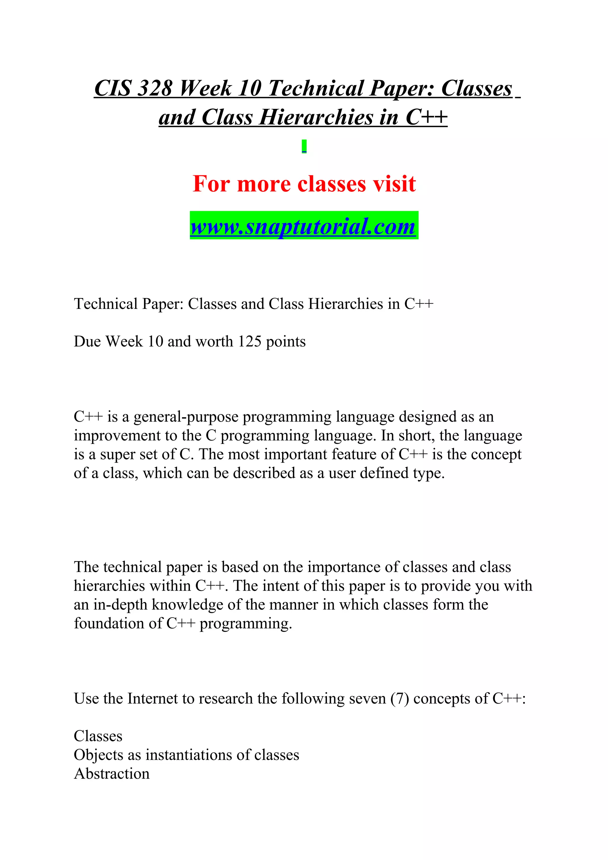 Cis 328 Enhance teaching-snaptutorial.com