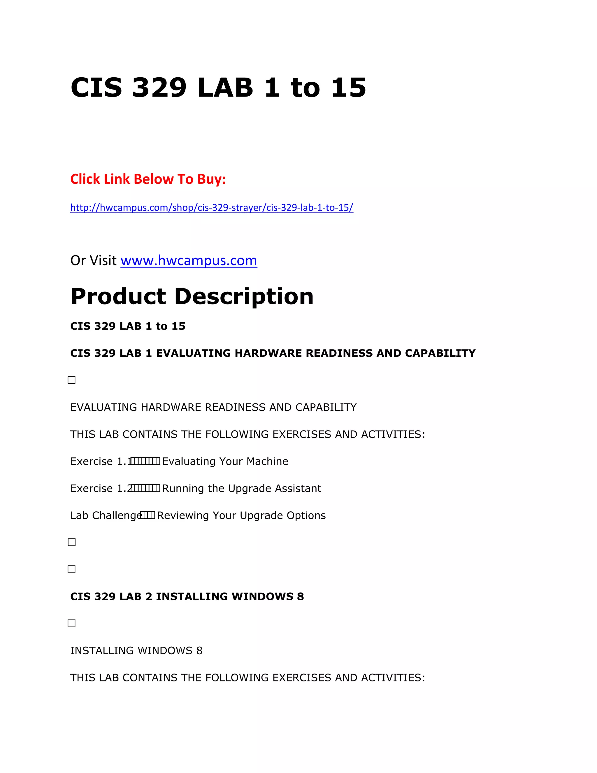 Cis 329 lab 1 to 15 | PDF | Computer Software and Applications | Computing