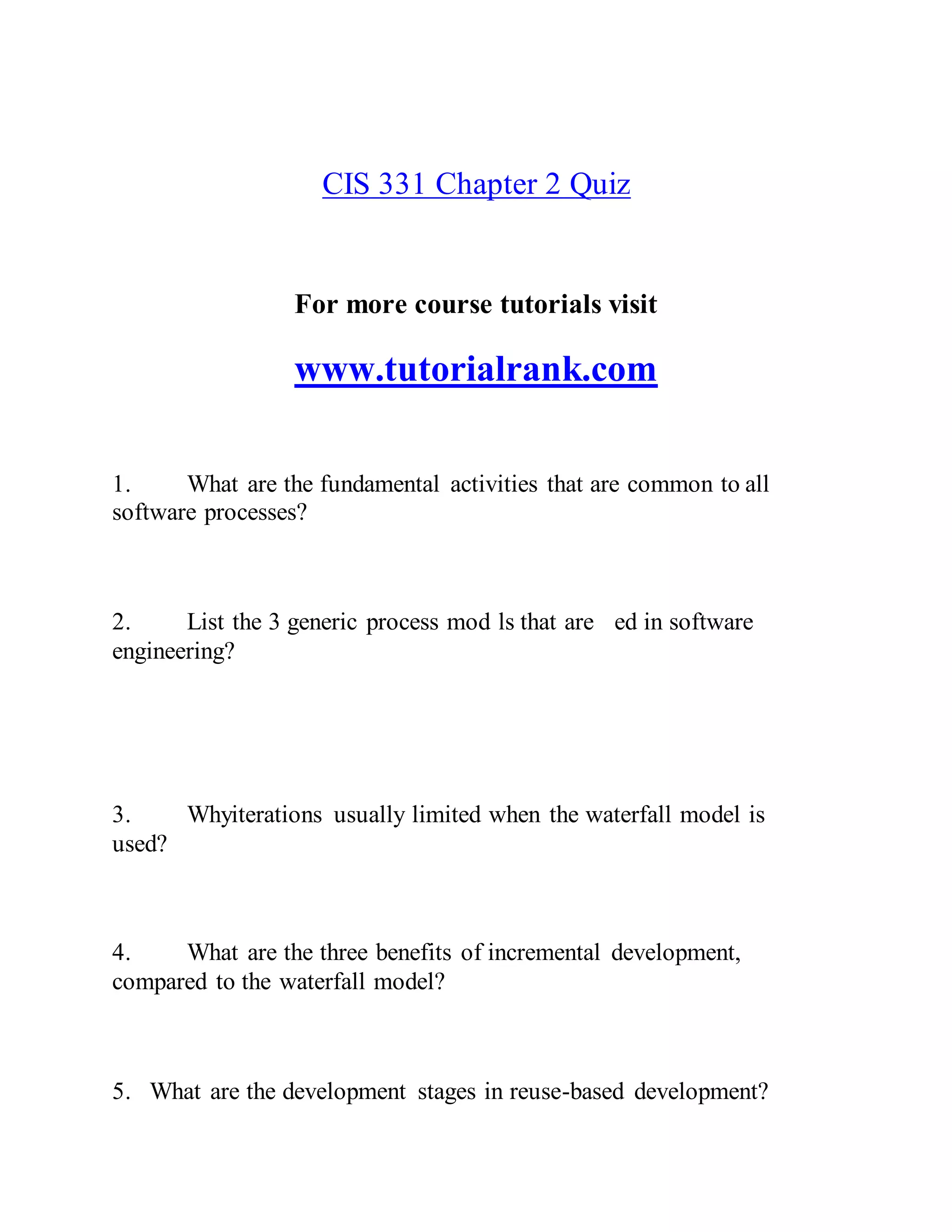 CIS 331 Effective Communication/tutorialrank.com