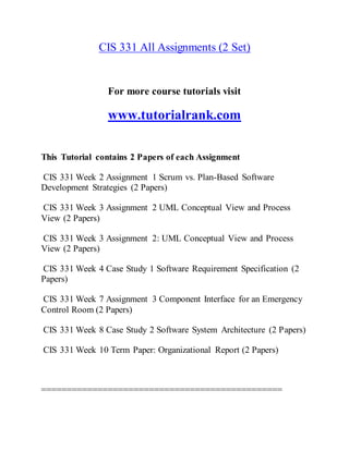 CIS 331 Effective Communication/tutorialrank.com