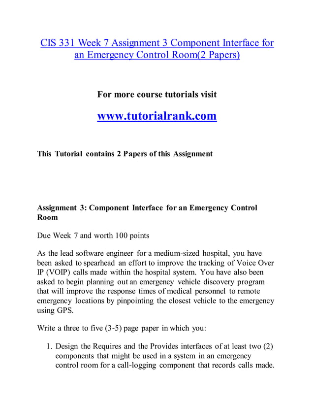 CIS 331 Effective Communication/tutorialrank.com