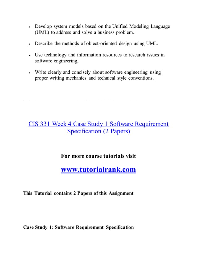 CIS 331 Effective Communication/tutorialrank.com