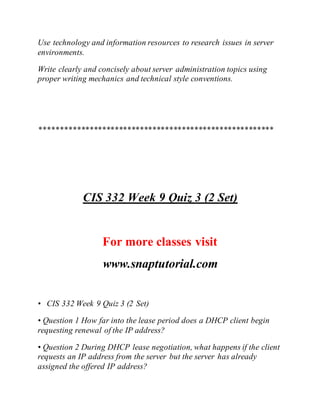 Cis 332 Technology levels--snaptutorial.com