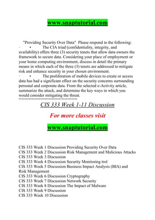 Cis 333 Enhance teaching / snaptutorial.com