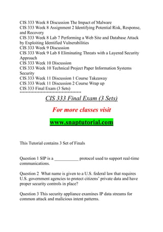 Cis 333 Enhance teaching / snaptutorial.com