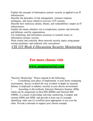 Cis 333 Education Redefined - snaptutorial.com