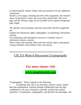 Cis 333 Education Redefined - snaptutorial.com