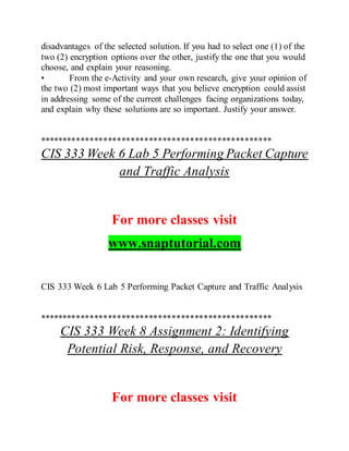 Cis 333 Education Redefined - snaptutorial.com