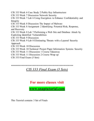 Cis 333 Education Redefined - snaptutorial.com