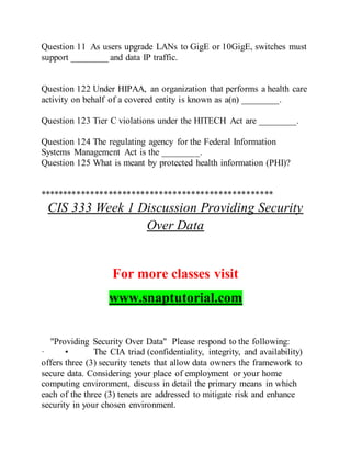 Cis 333 Education Redefined - snaptutorial.com