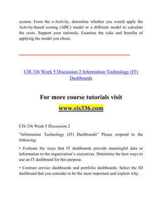 CIS 336 STR Achievement Education--cis336.com