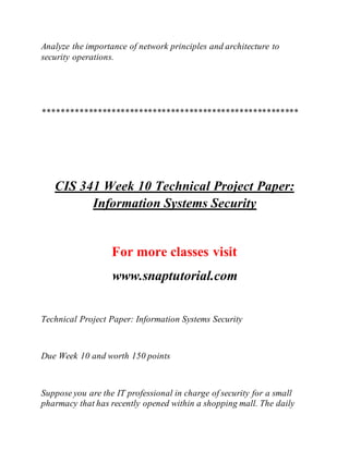 Cis 341 Enthusiastic Study - snaptutorial.com