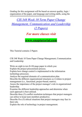 Cis 348 Enhance teaching / snaptutorial.com