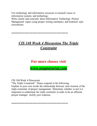 Cis 348 Education Redefined - snaptutorial.com