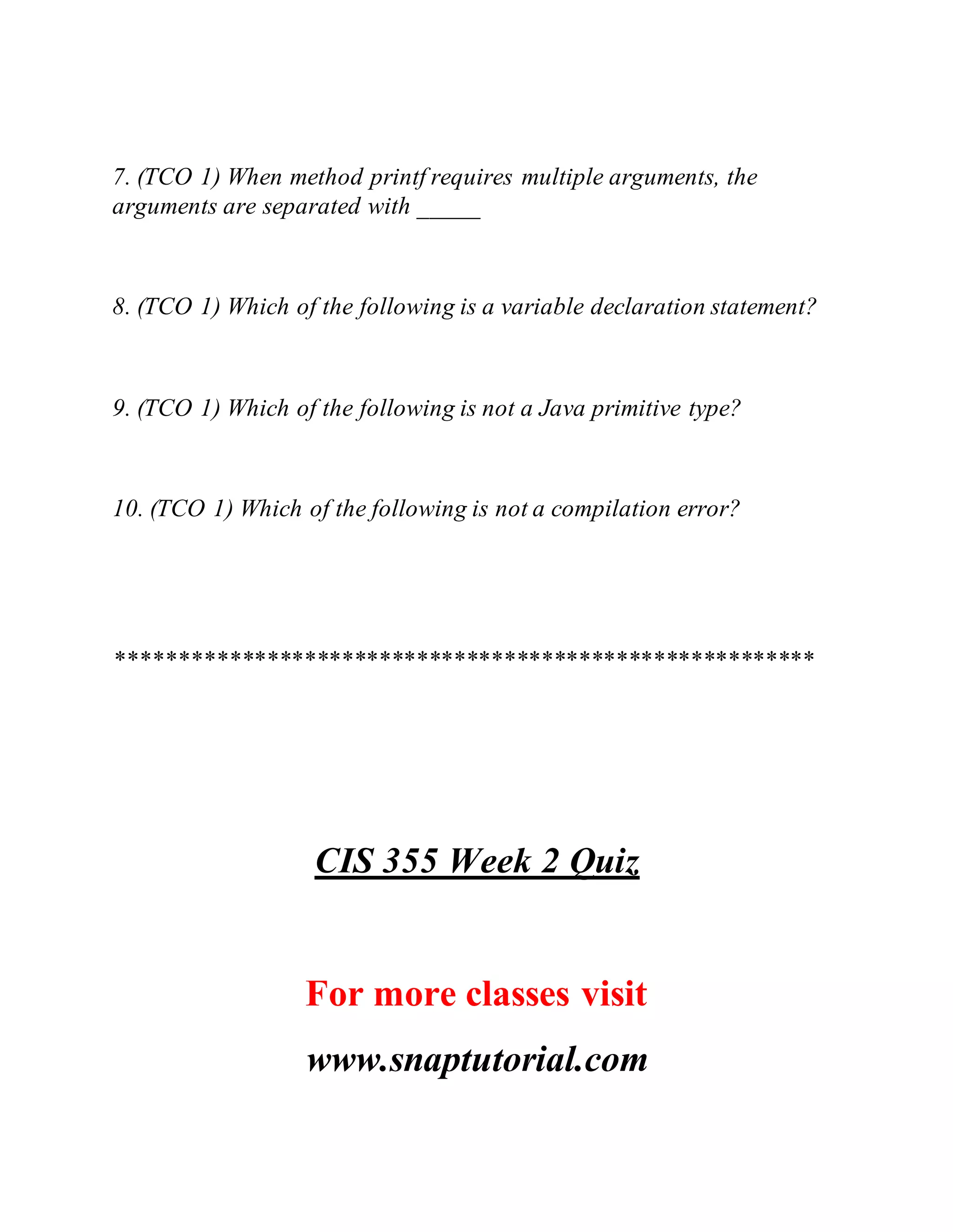 Cis 355 Enthusiastic Study - snaptutorial.com