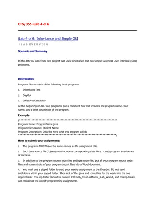 CIS/355 ilab 4 of 6 | DOCX