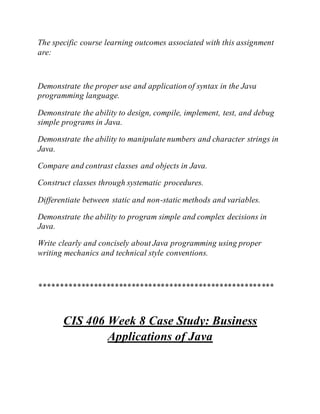 Cis 406 Success Begins / snaptutorial.com