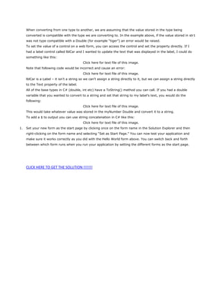 Cis 407 i lab 1 of 7 | DOCX