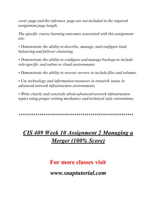 Cis 409 Enthusiastic Study / snaptutorial.com