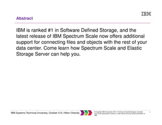 IBM Spectrum Scale for File and Object Storage | PPT