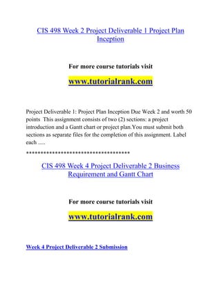 Cis 498 Inspiring Innovation--tutorialrank.com | Databases | Computer Software and Applications