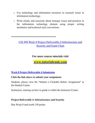 Cis 498 Inspiring Innovation--tutorialrank.com | Databases | Computer Software and Applications