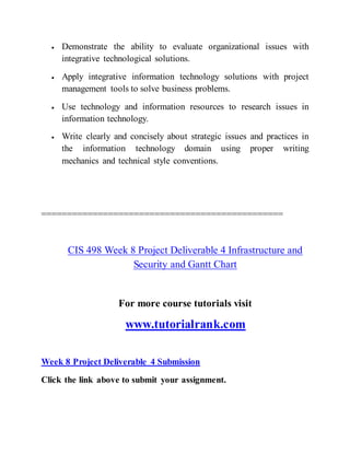 CIS 498 Effective Communication/tutorialrank.com
