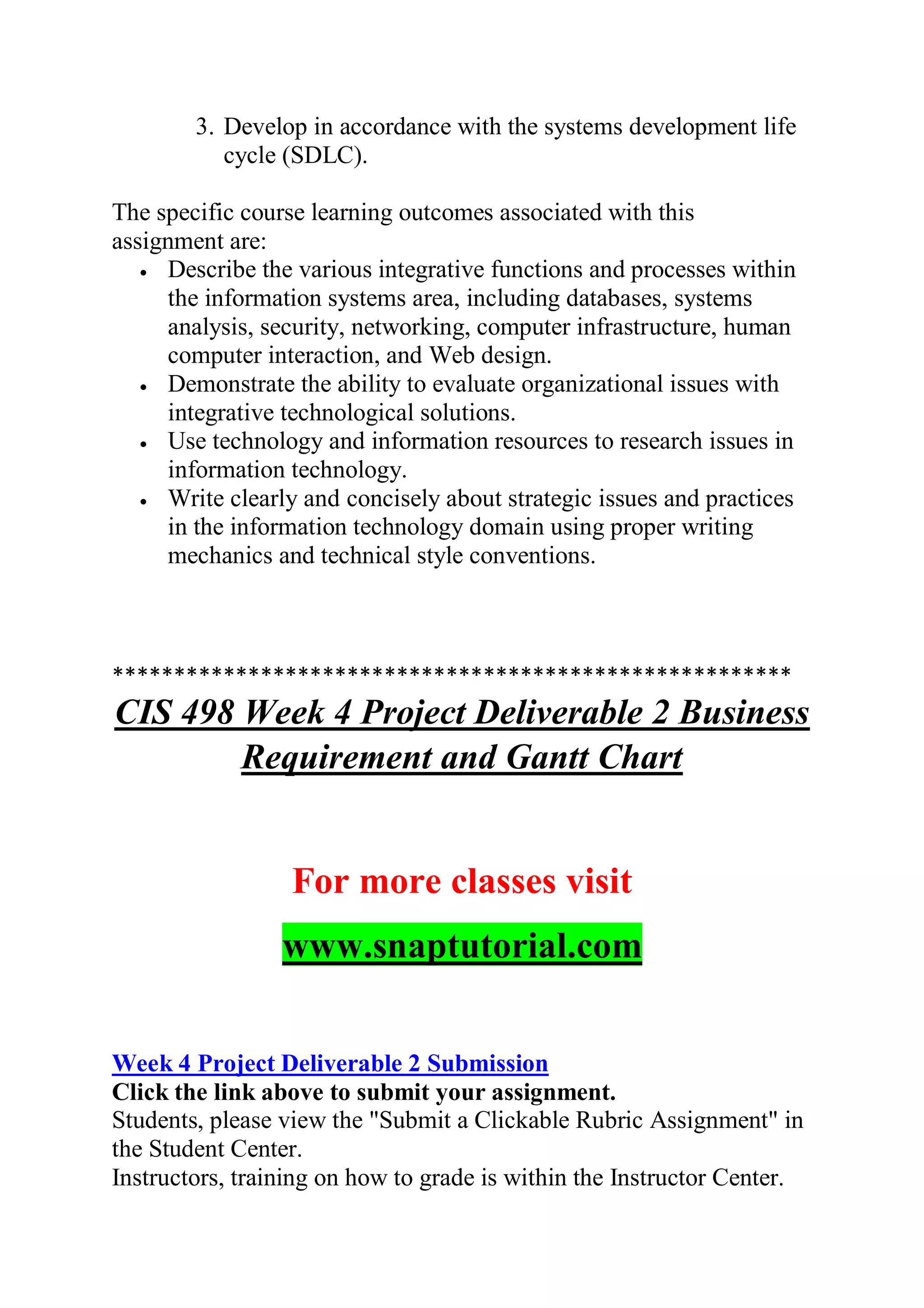 Cis 498 Education Organization-snaptutorial.com