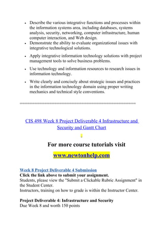 CIS 498 Imagine Your Future/newtonhelp.com | DOC