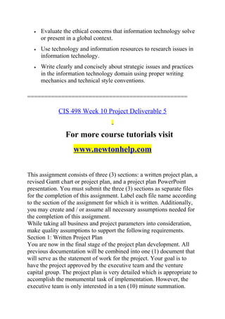 CIS 498 Imagine Your Future/newtonhelp.com | DOC