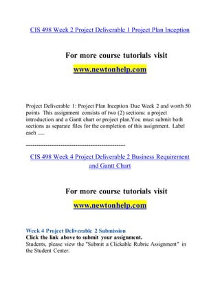 Cis 498 Extraordinary Success/newtonhelp.com | DOCX