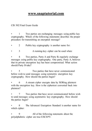 CIS 502 Exceptional Education - snaptutorial.com | PDF