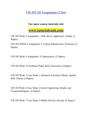 CIS 502 Effective Communication/tutorialrank.com