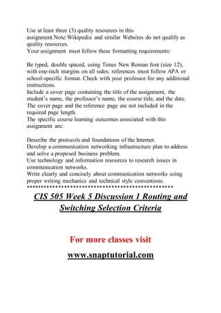 CIS 505 Effective Communication - snaptutorial.com