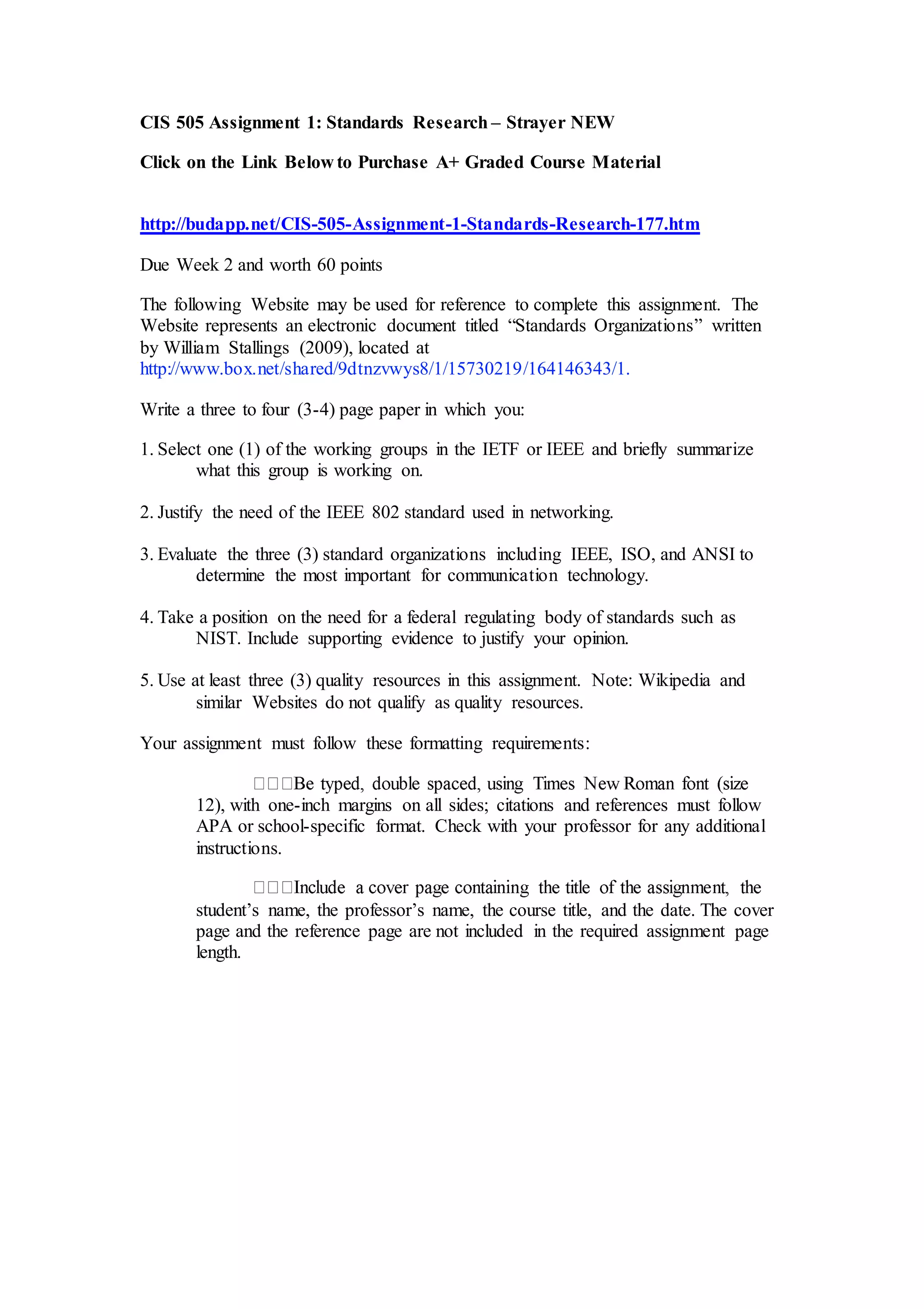 Cis 505 assignment week 2 | PDF