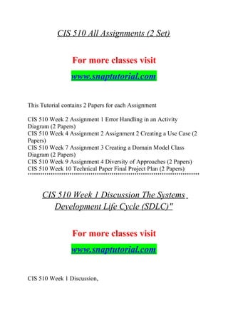Cis 510 Effective Communication / snaptutorial.com