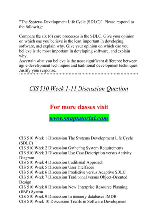 Cis 510 Effective Communication / snaptutorial.com
